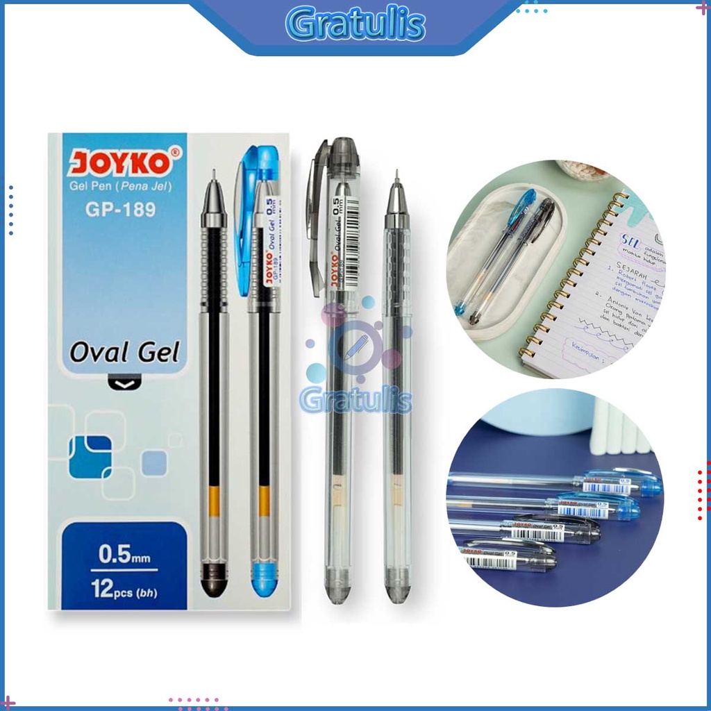 Jual PULPEN JOYKO OVAL GEL GP-189 [12 PCS] / PERLENGKAPAN ALAT TULIS ...