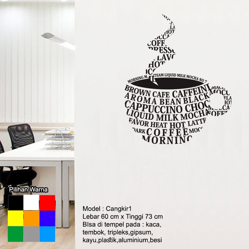 Jual Hiasan Dinding Kafe Cafe Stiker Kaca Aesthetic Espresso Coffee ...