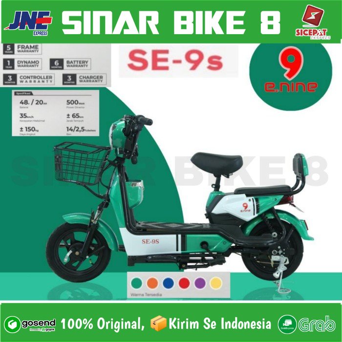 Jual Sepeda Listrik E-Nine SE-9S 500 Watt Electric Bike | Shopee Indonesia