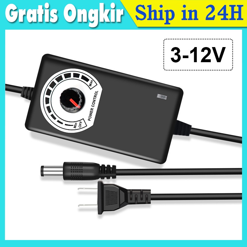 Jual Adaptor Dimmer Switching Power Supply Adjustable 3V-12V DC 2A 5V 12V Power Supply Display ...