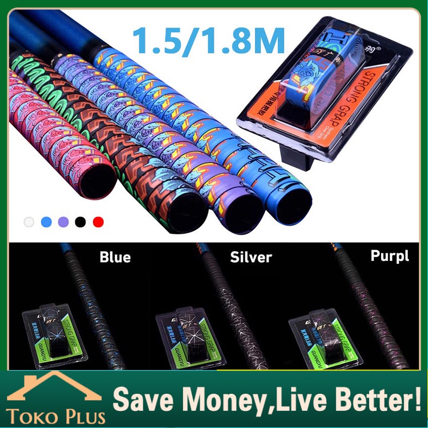 Jual 1.8M Fishing Rod Sweatband Waterproof Racket Handle Grips ...