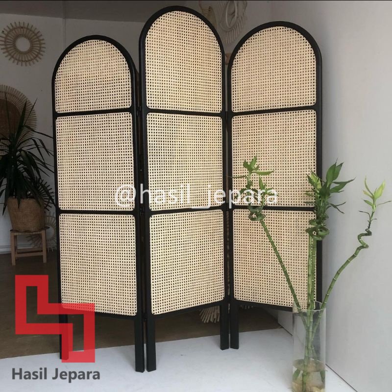 Jual Partisi rotan/ sketsel rotan/ Partisi kayu rotan Partisi ruangan ...