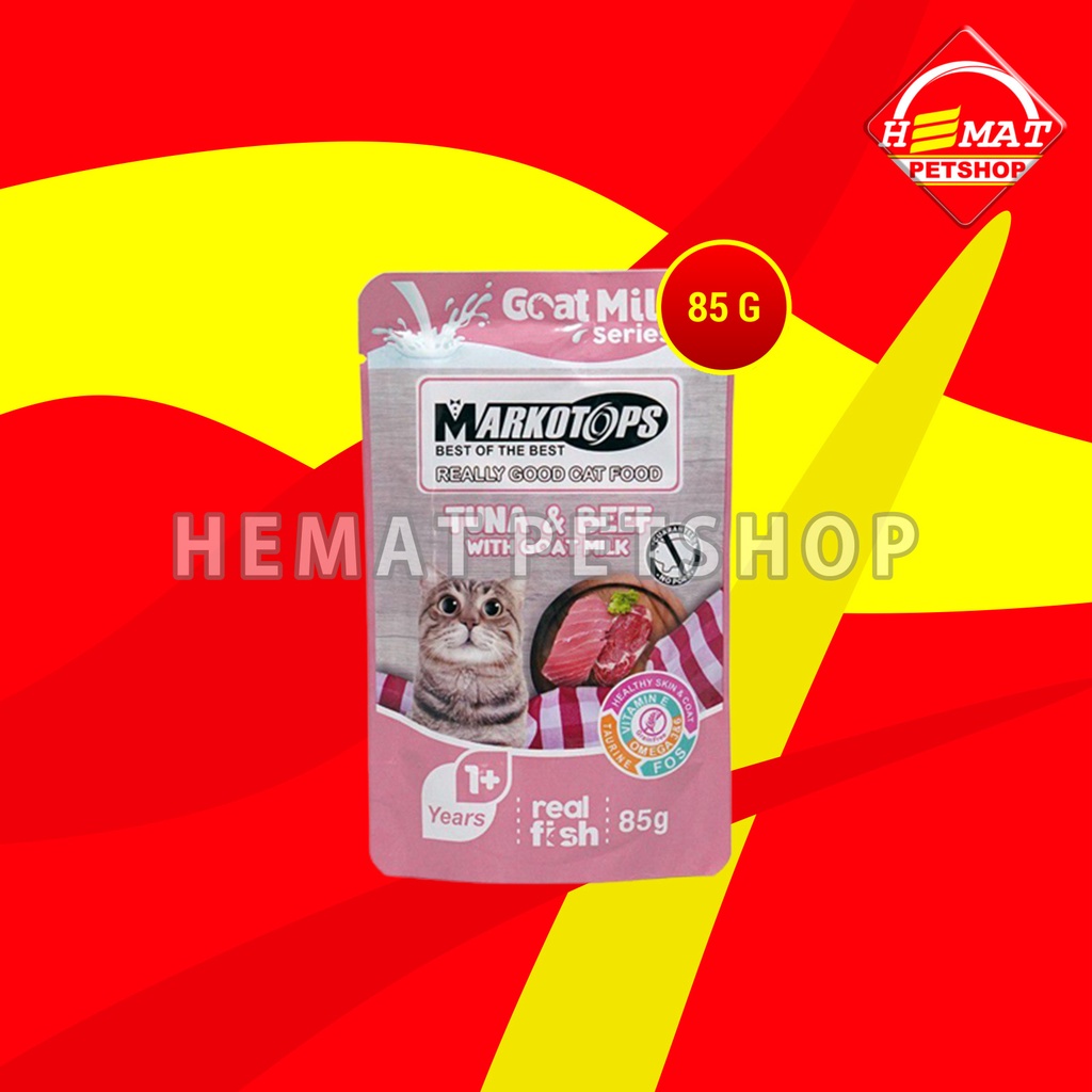 Jual Markotops Makanan Kucing basah Pouch Sachet Cat Food Wet Food 85 ...