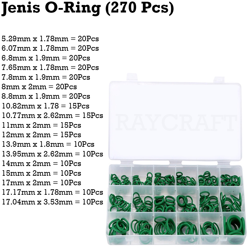 Jual Karet Rubber O Ring Seal Tightening 225 PCS O Ring Kit Rubber O ...