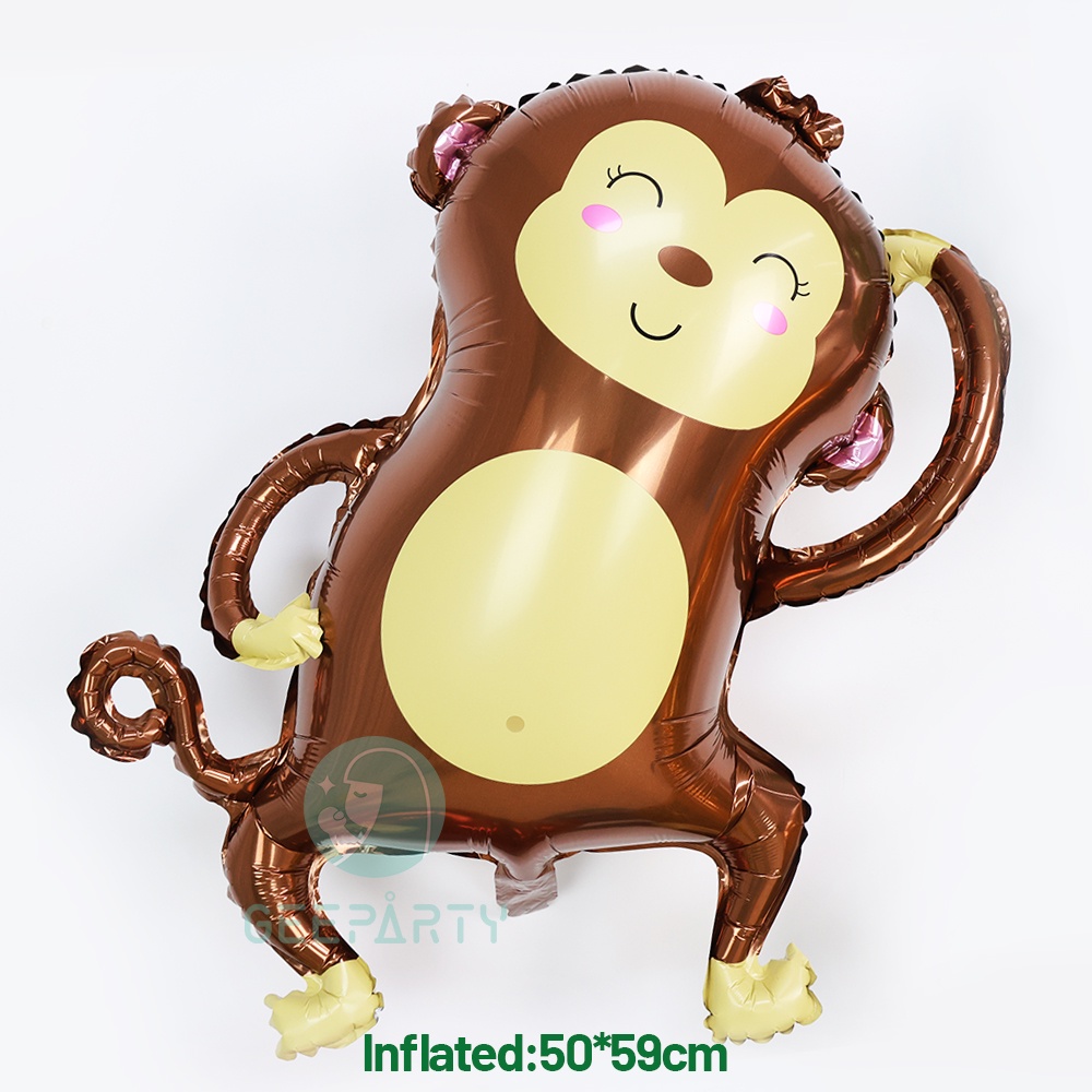 Jual Besar Balon Foil Hewan Kartun Lucu Jerapah Gajah Monyet Balon ...