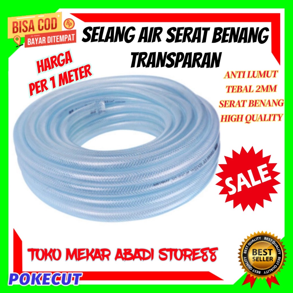 Jual PROMO SELANG AIR SERAT BENANG TRANSPARAN HARGA PER 1 METER BERKUALITAS SNI TEBAL | Shopee ...