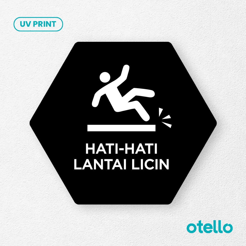 Jual Hati-hati Lantai Licin Signage Board Akrilik Tempel Dinding Papan ...