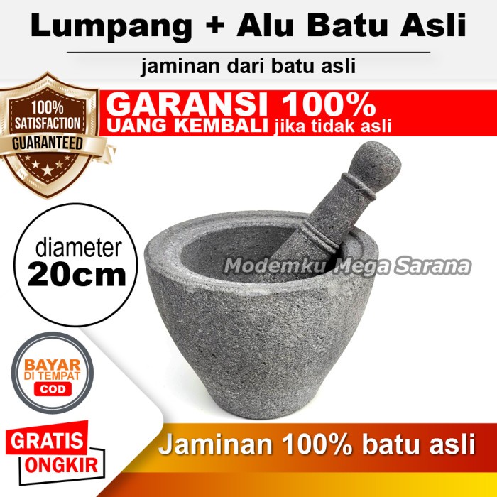 Jual Lumpang Batu Asli Original Muntilan + Alu Lesung Batu 20 cm ...