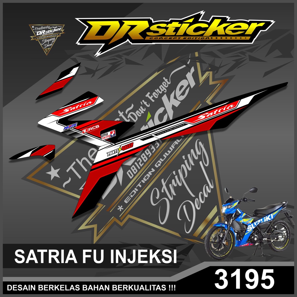 Jual 3195 Sticker Striping Variasi Satria Fi 150 Injeksi Desain Racing ...