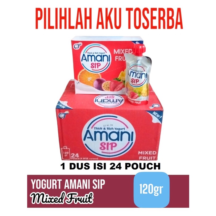 Jual AMANI SIP Yogurt Drink MIXED FRUIT 120 gr - ( HARGA 1 DUS ) | Shopee Indonesia