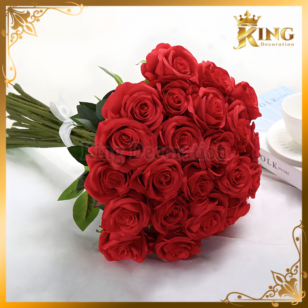 Jual Rose Single Kain1 Tangkai Panjang 50CM Satuan Bunga Mawar Hiasan ...