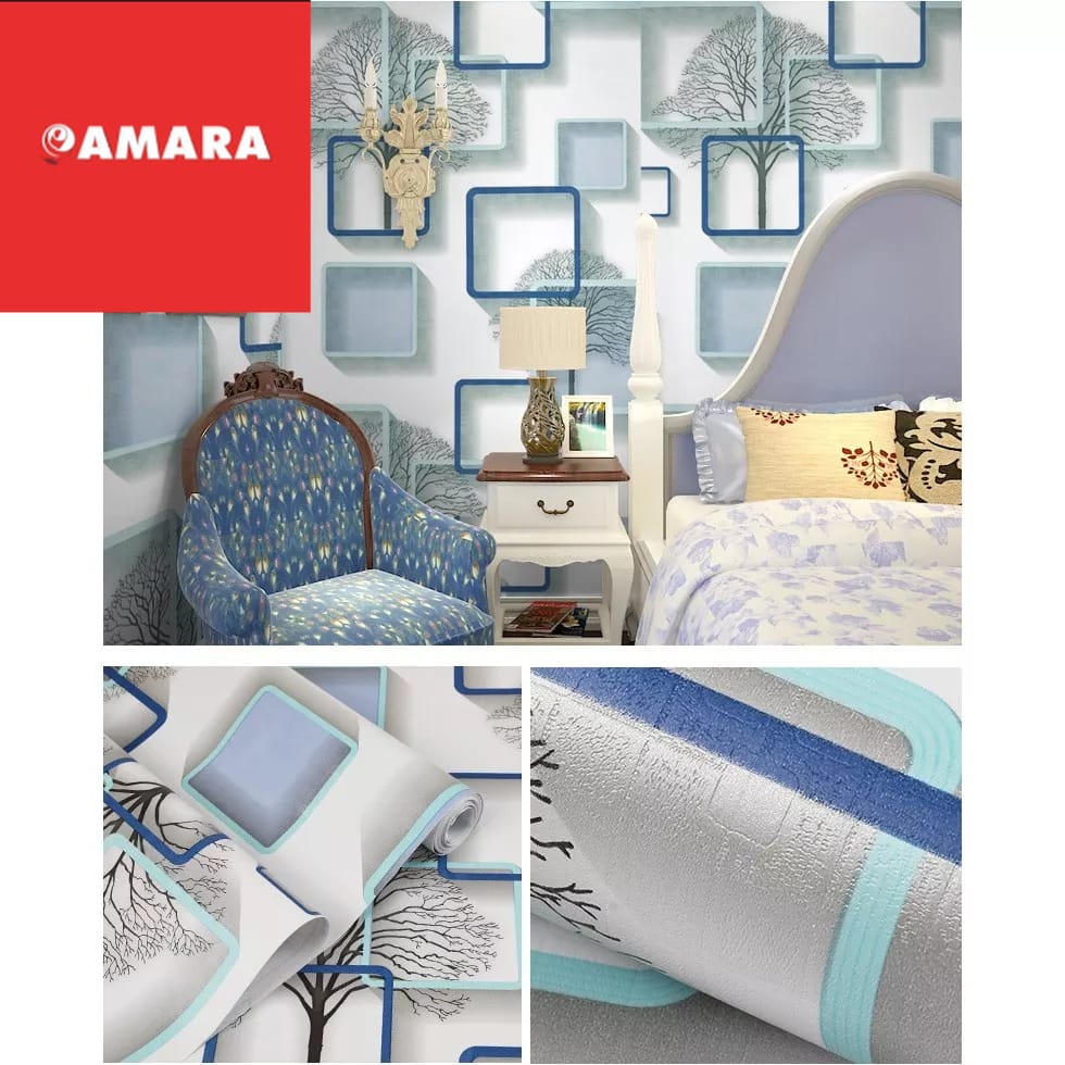 Jual Amara-Wallpaper Dinding Wallpaper Sticker Motif Kotak Ukuran 45Cm ...