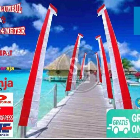 Jual EDD bendera umbul umbul layur 5 meter merah putih indonesia jumbo - merah putih, 5 meter ...