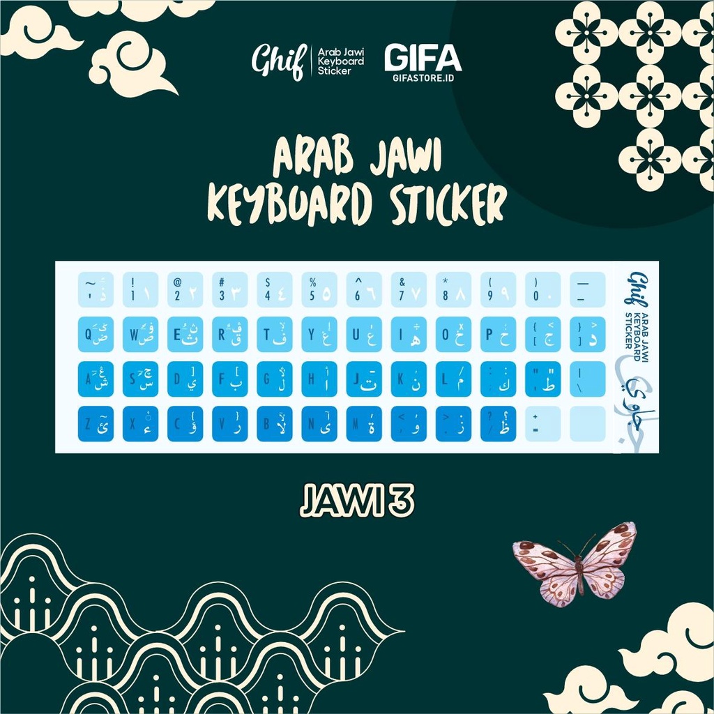 Jual Sticker VYNIL MURAH Keyboard Bahasa Arab dan Jawi Pegon Arabic ...