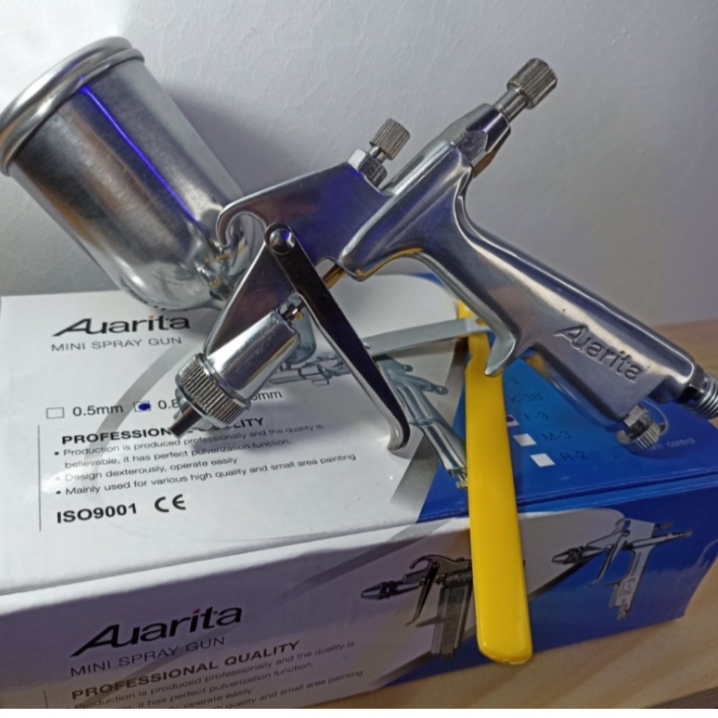 Jual SPRAY GUN Mini AUARITA F3 ORIGINAL Nozzle 0.5 0.8 1.0 mm | Shopee ...