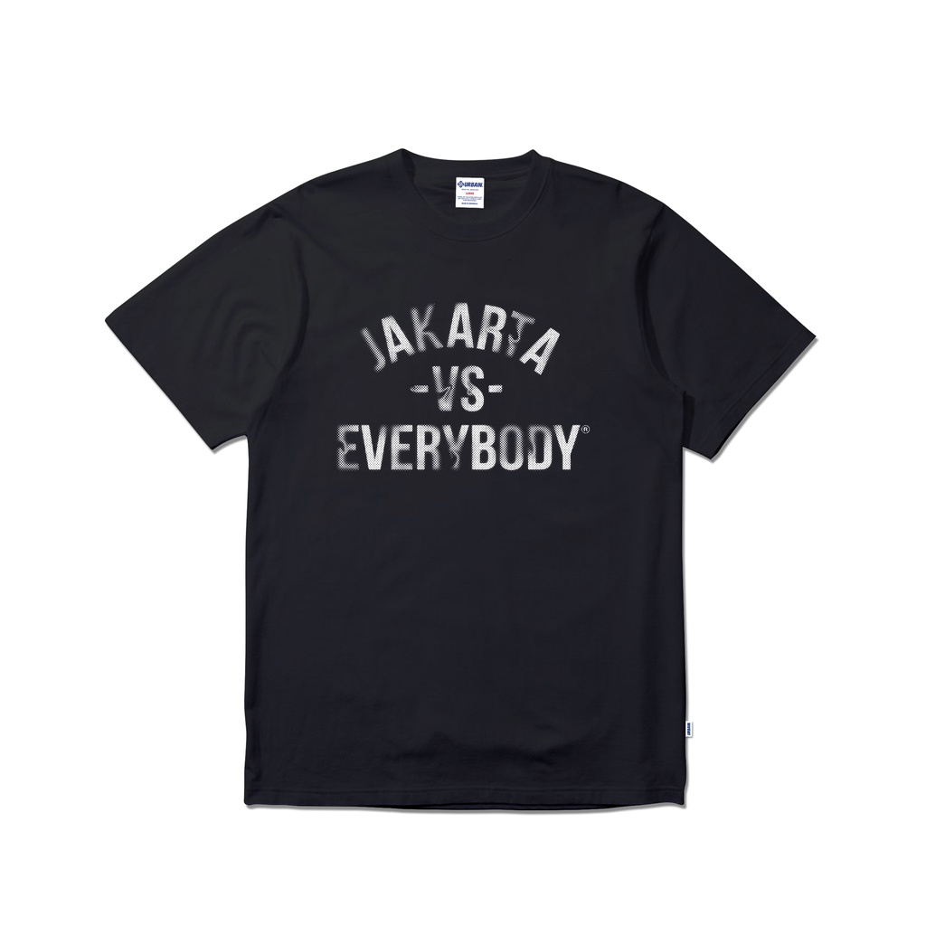 Jual URBAIN Kaos Hitam Pria Jakarta vs Everybody Blurred | Shopee Indonesia