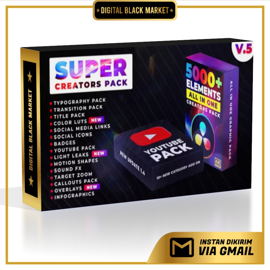 Jual ID2610 - Super Creators Pack (5000+ Elements) For Davinci Resolve 30929735 | Shopee Indonesia