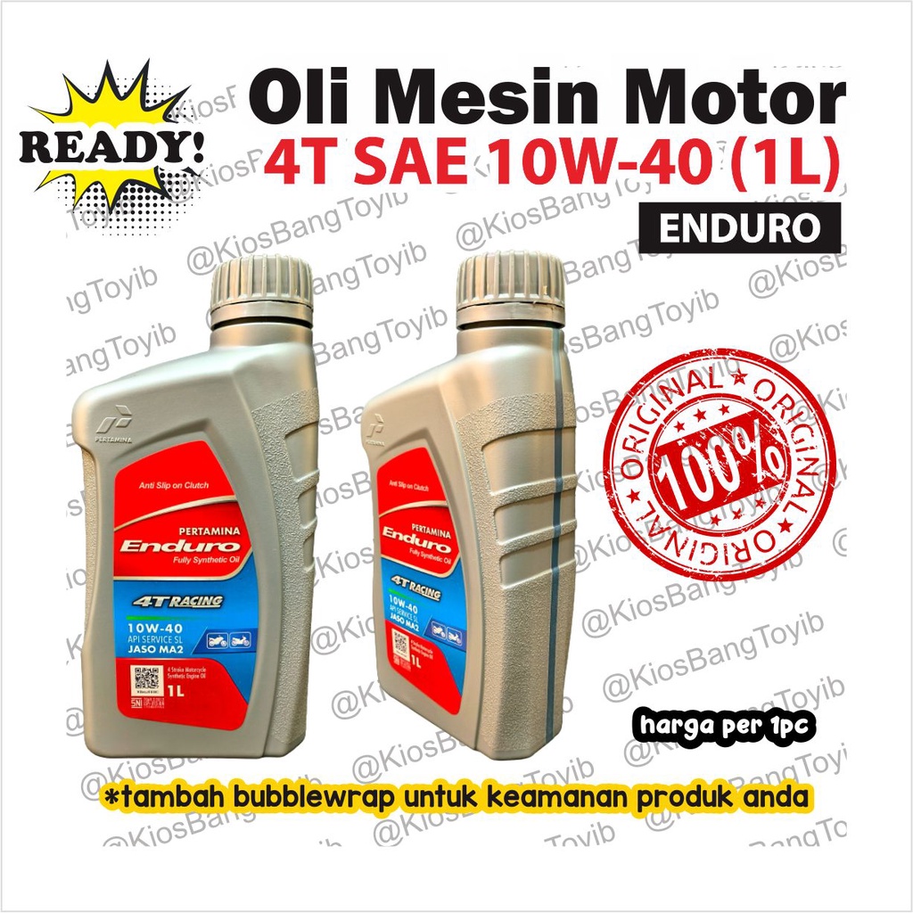 Jual Oli Mesin Motor ENDURO Racing 4T SAE 10W-40 Original (1Liter) | Shopee Indonesia