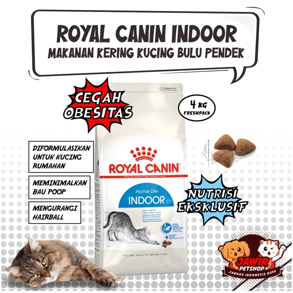 Jual Royal Canin INDOOR 27 SHORTHAIR 4KG rc dry cat food makanan kucing ...