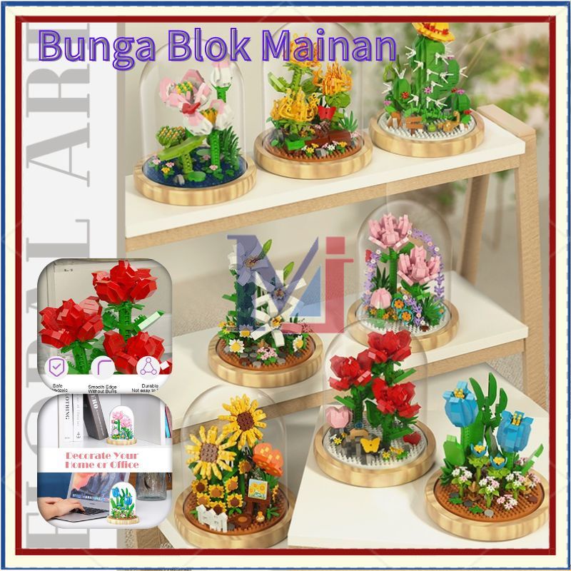 Jual 【COD】DIY Buket Block Flowers Mawar/Bunga Blok Mainan/Balok Diy ...