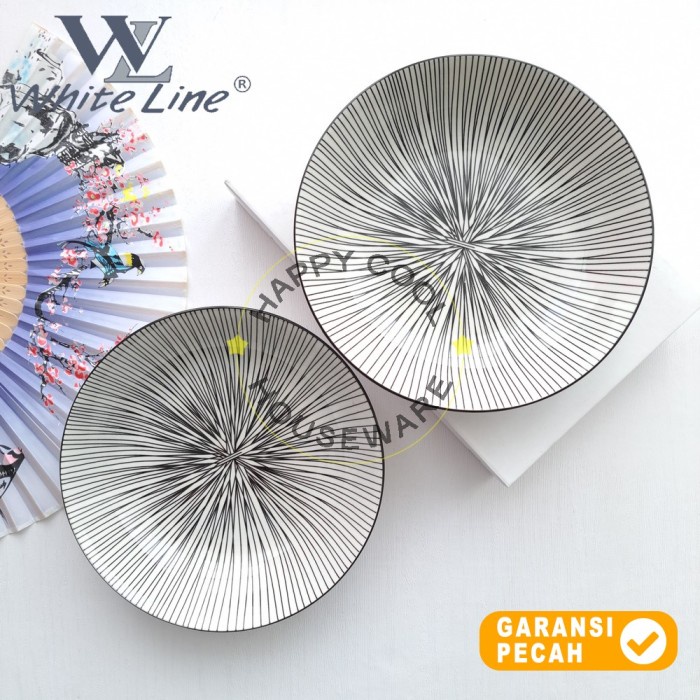 Jual WHITE LINE 1Pcs KYOTO WHITE Moon Shape Plate 8in Piring Buah ...