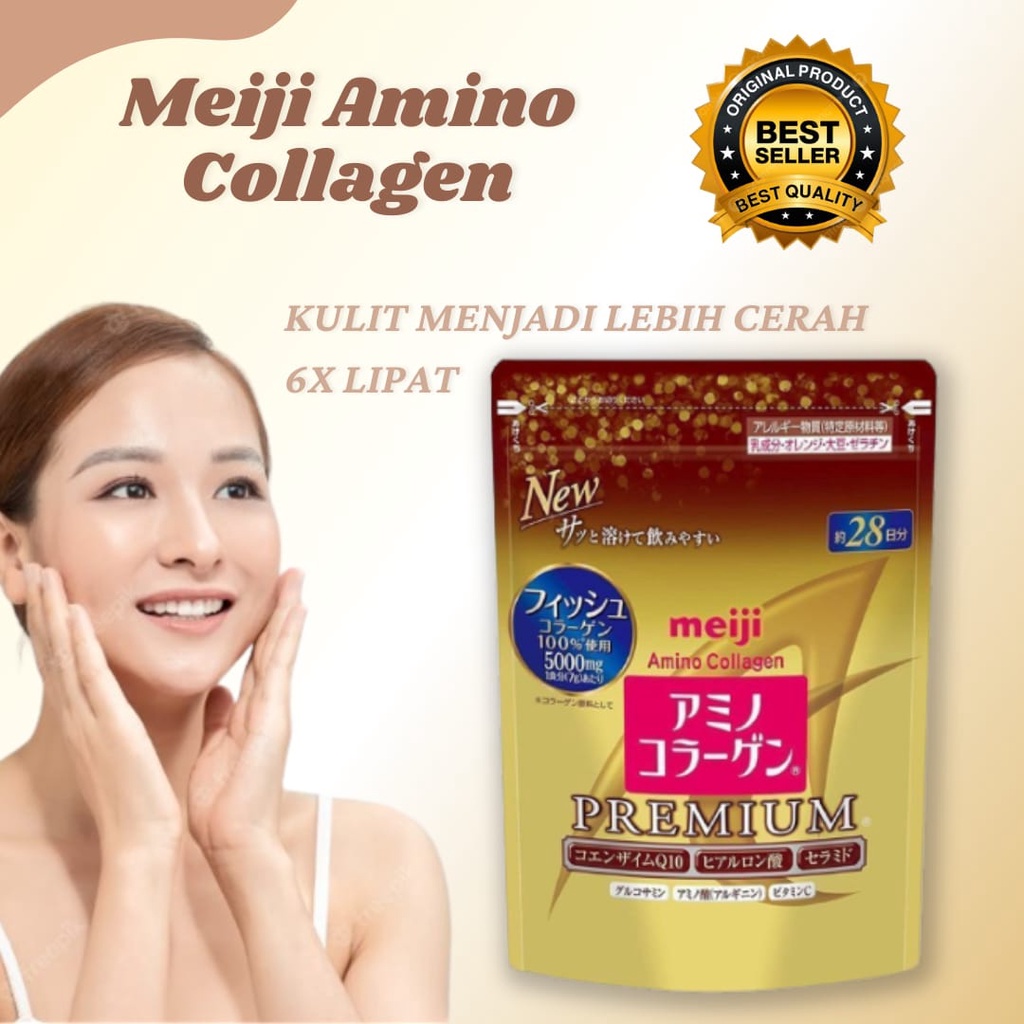 Jual Meiji Amino Collagen Refill Japan Premium Gold Original 196 gram | Shopee Indonesia