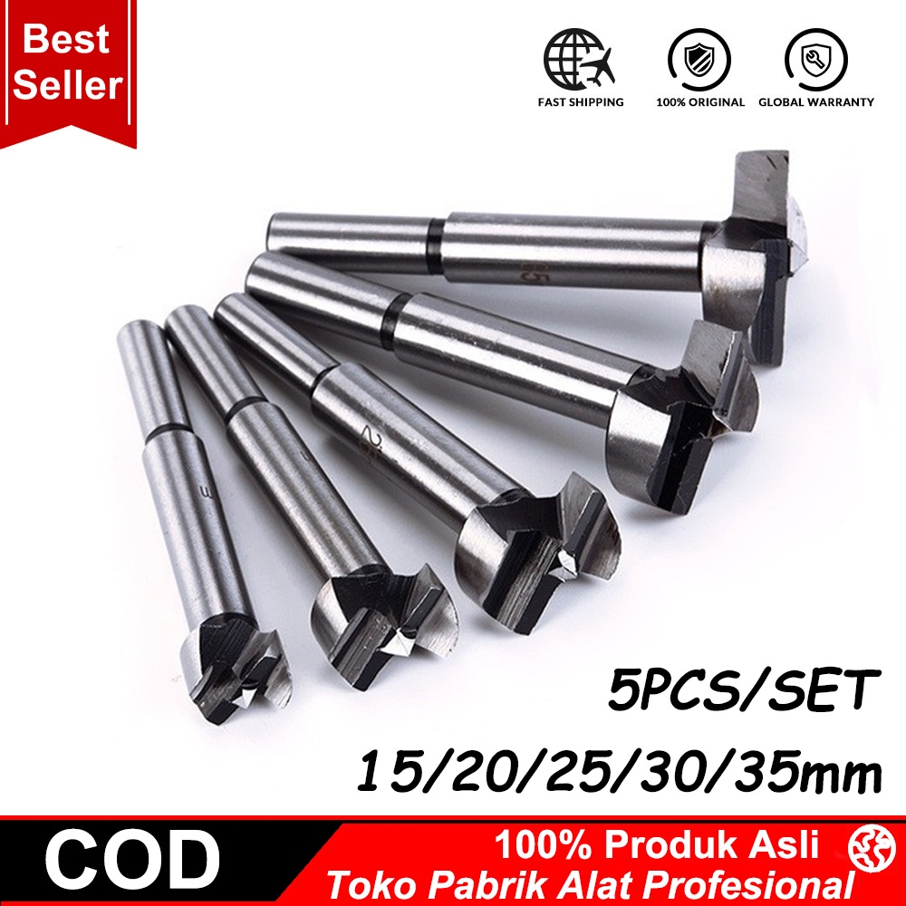 Jual MATA BOR KAYU ENGSEL SENDOK FORSTNER PELUBANG PEMBOLONG SET ISI 5 ...