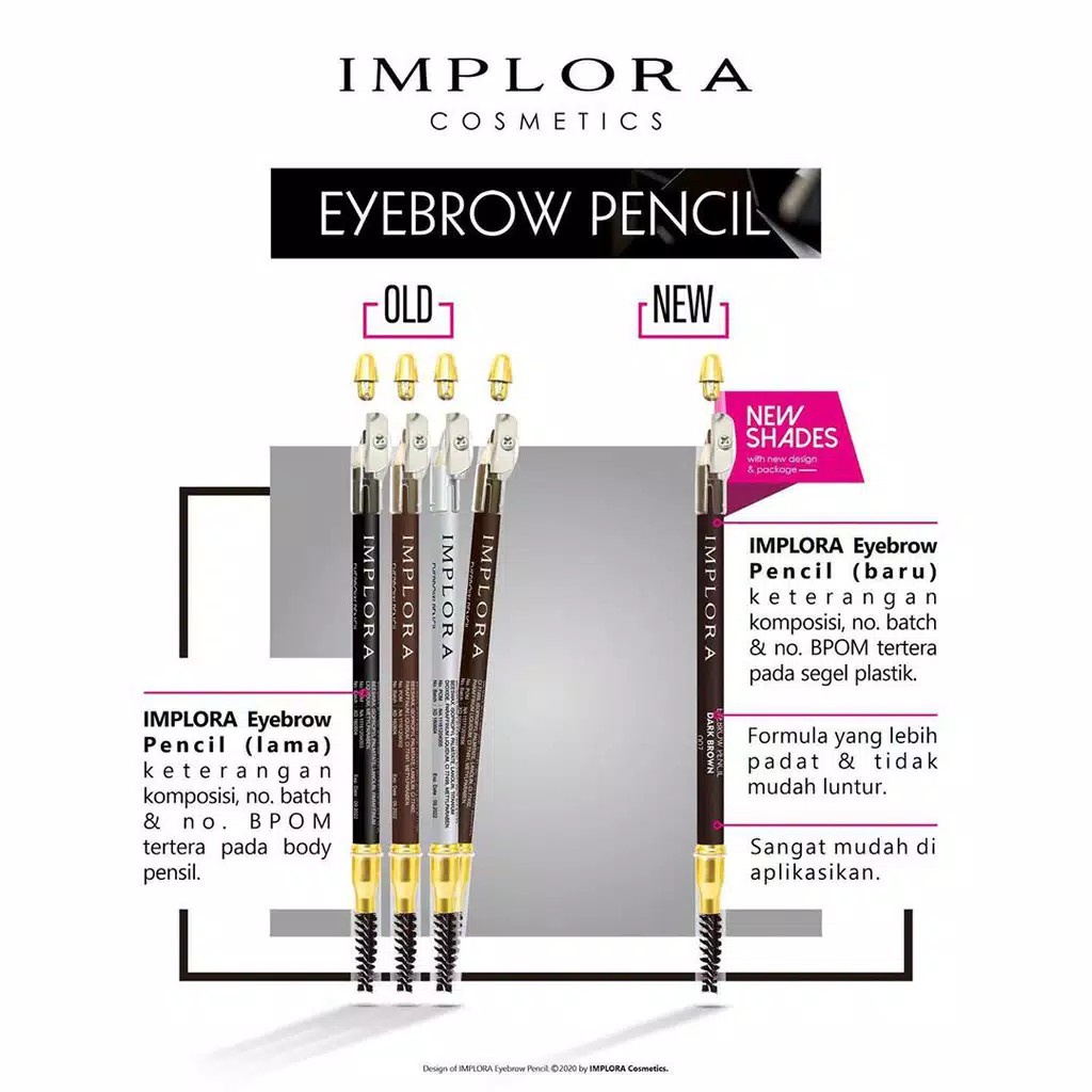 Jual [BPOM] IMPLORA Eyebrow Pencil 2.5g | Soft Brow | Eye Pensil Alis ...