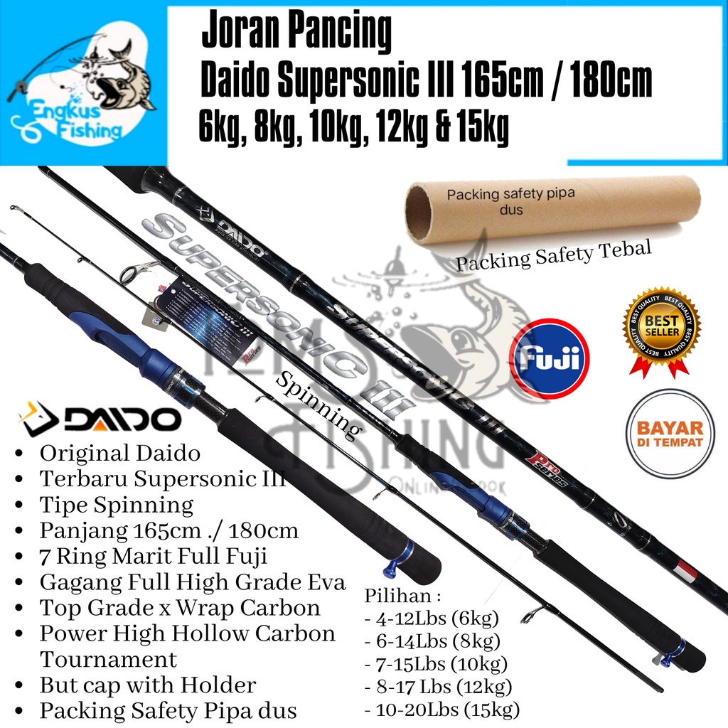 Jual Joran Pancing DAIDO SUPERSONIC III 3 150cm/165cm/180cm Pro Series ...