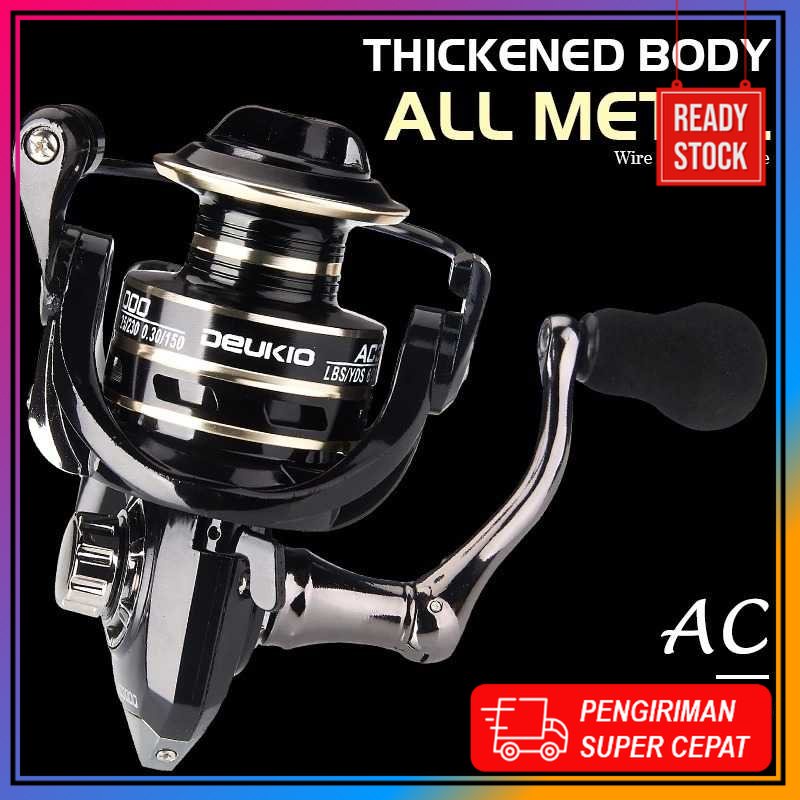 Jual Bisa COD DEUKIO Reel Pancing Spinning Fishing Reel 5.2:1 Gear ...