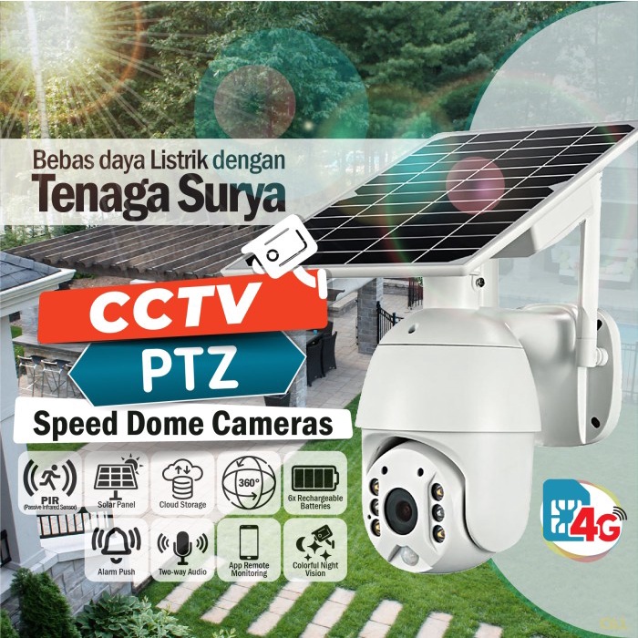 Jual CCTV PTZ OUTDOOR 4G PREMIUM Solar Camera Security dengan Panel ...