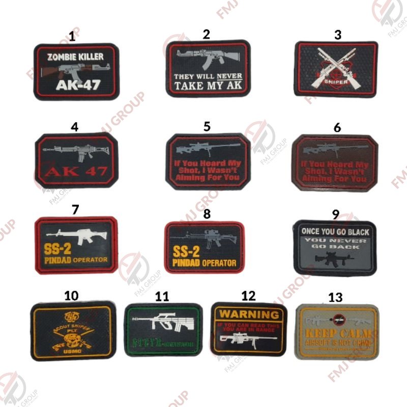 Jual Emblem Patch Rubber Karet Logo Sniper AWM SLR M416 AKM KAR Logo Tempelan Velcro Prepet ...