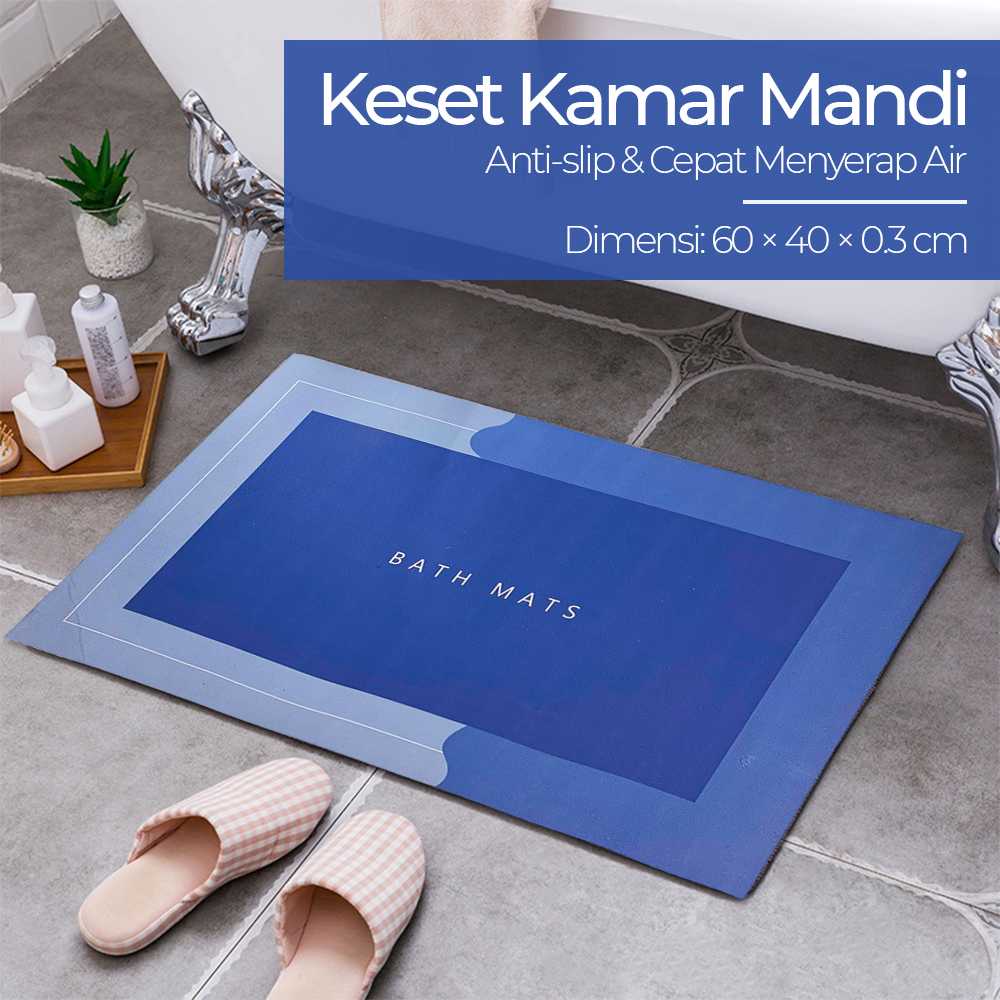 Jual Keset Kamar Mandi Anti Slip Cepat Menyerap Air 60 x 40 cm | Shopee ...