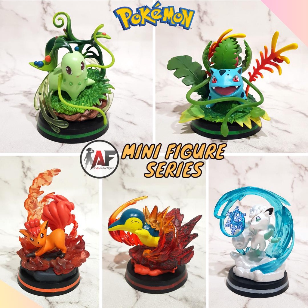 Jual Action Figure Pokemon Mini Chikorita Ivysaur Cyndaquil Alolan ...