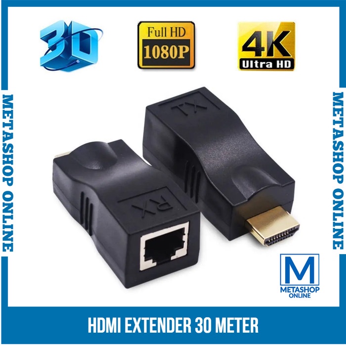 Jual HDMI Extender 30M Over By LAN UTP Ethernet Cat5e Cat6 Over IP ...