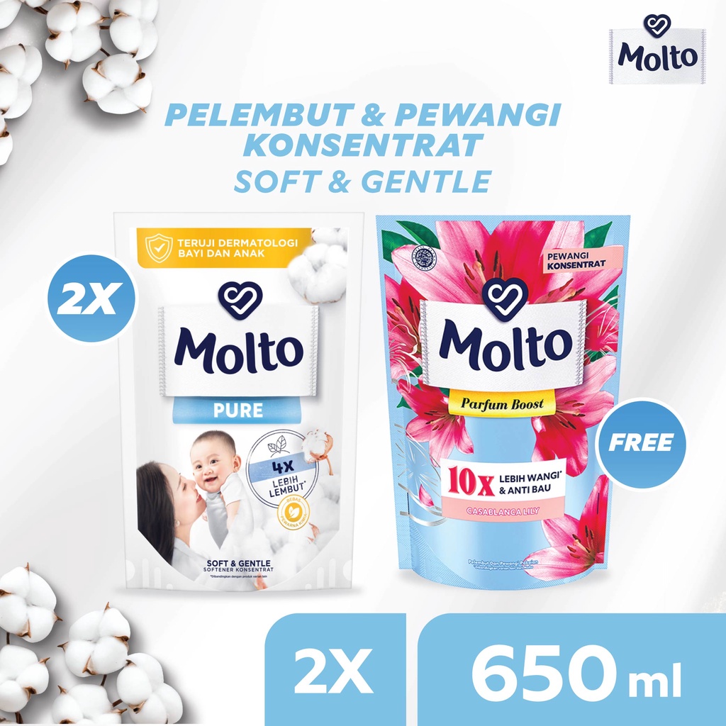 Jual Buy 2 Molto Pure 650ml FREE Molto Perfume Boost Casablanca Lily ...
