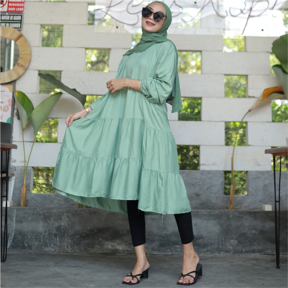 Jual DEYAN - Anna tunik rempel resleting depan // tunik rayon wanita ...