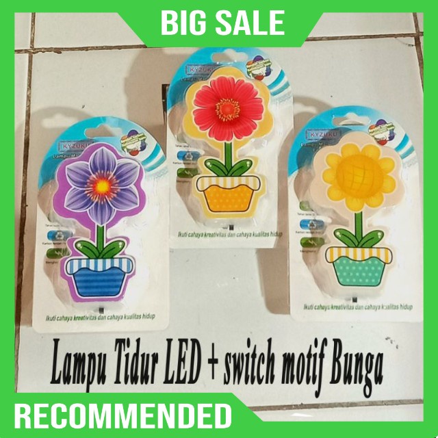 Jual Lampu tidur LED+switch motif bunga | Shopee Indonesia