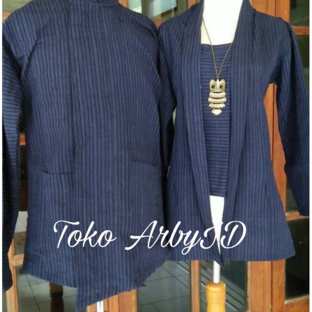 Jual Kebaya dan Sorjan Lurik Surjan lurik pria dan kebaya lurik wanita motif lurik biru| baju ...