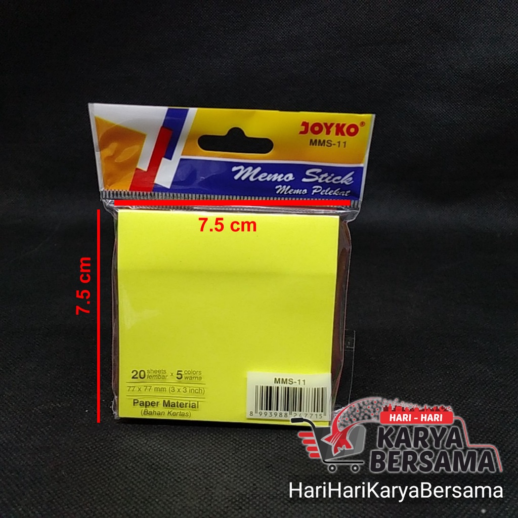 Jual JOYKO MEMO STICK MMS-11 MEMO PELEKAT PAPER MATERIAL ISI 20'S X 5 ...