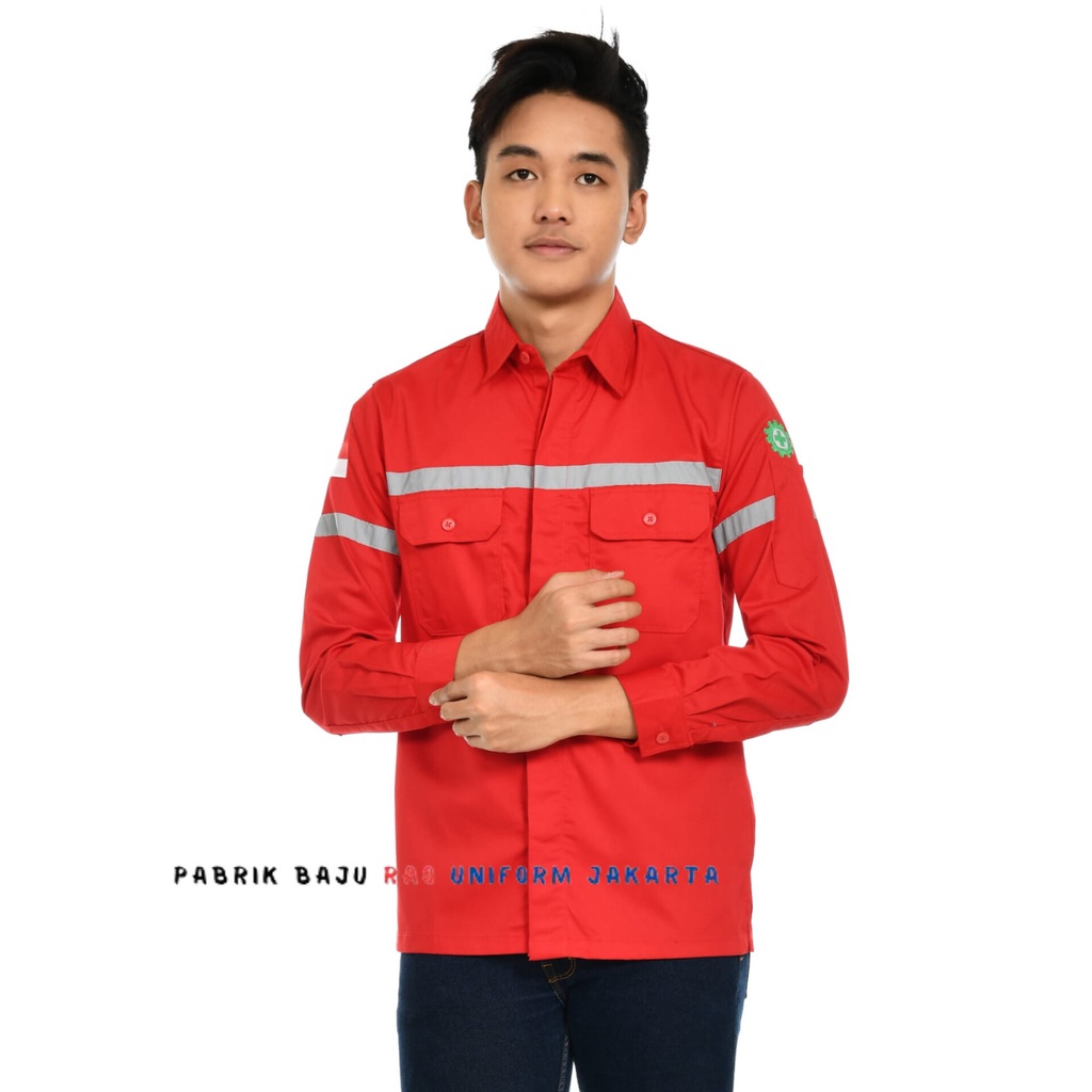 Jual Baju Kerja Proyek/Seragam Kerja Lapangan/Safety Lengan Panjang ...