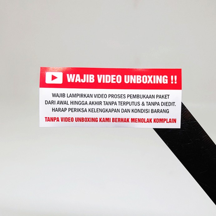 Jual Label Sticker Wajib Video Unboxing 7 x 3 cm (1 pack isi 100 pcs ...
