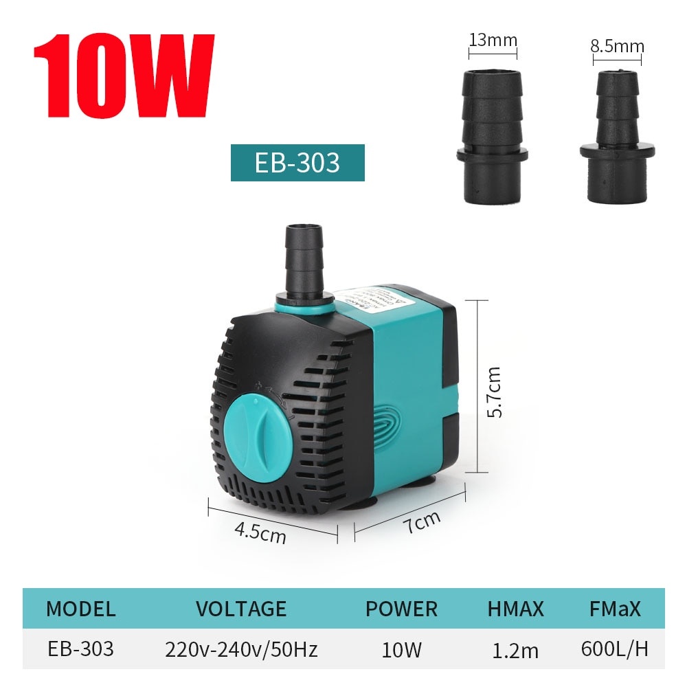 Jual (COD) Pompa Air Celup Kolam Ikan Water Pump Hidroponik Handal Aquarium 220V-240V 10W 1.2 ...