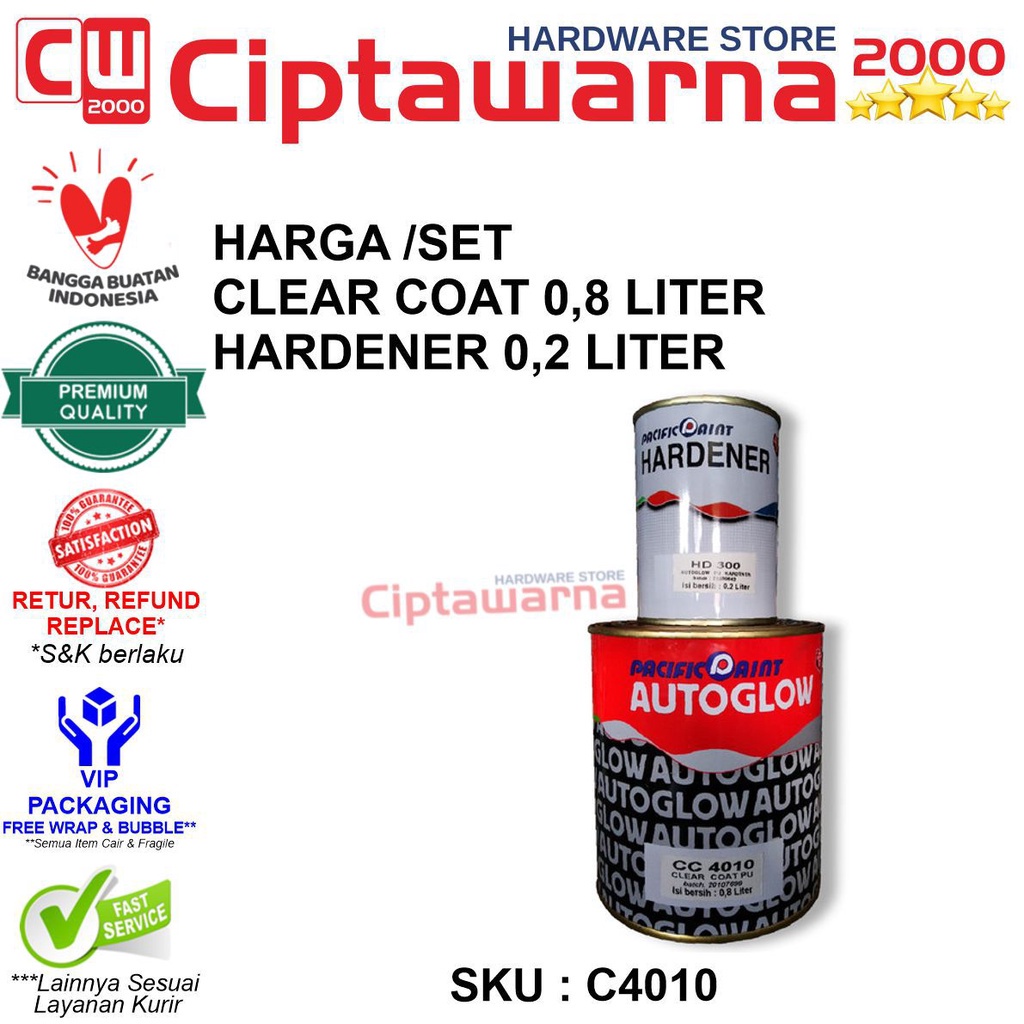 Jual Clear Coat Autoglow 4010 1 liter Pernis Clearcoat Palembang ...