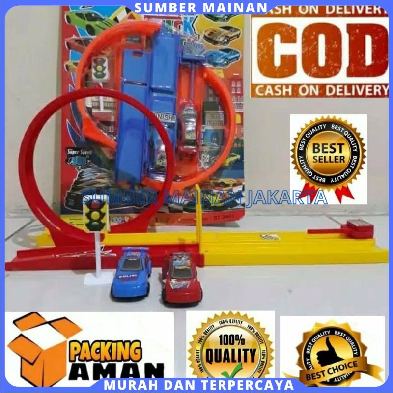 Jual Mainan Anak Mobilan Track Racing Mobil Balap Dengan Lintasan Track ...