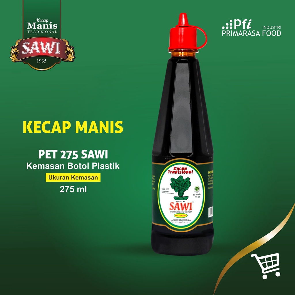 Jual SAWI - Kecap Manis Sawi 275ml (Kemasan Botol Plastik) | Shopee ...