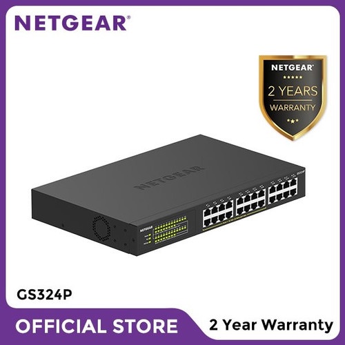 Jual Netgear GS324P 24 Port Gigabit Ethernet Unmanaged with 16 PoE+ ...