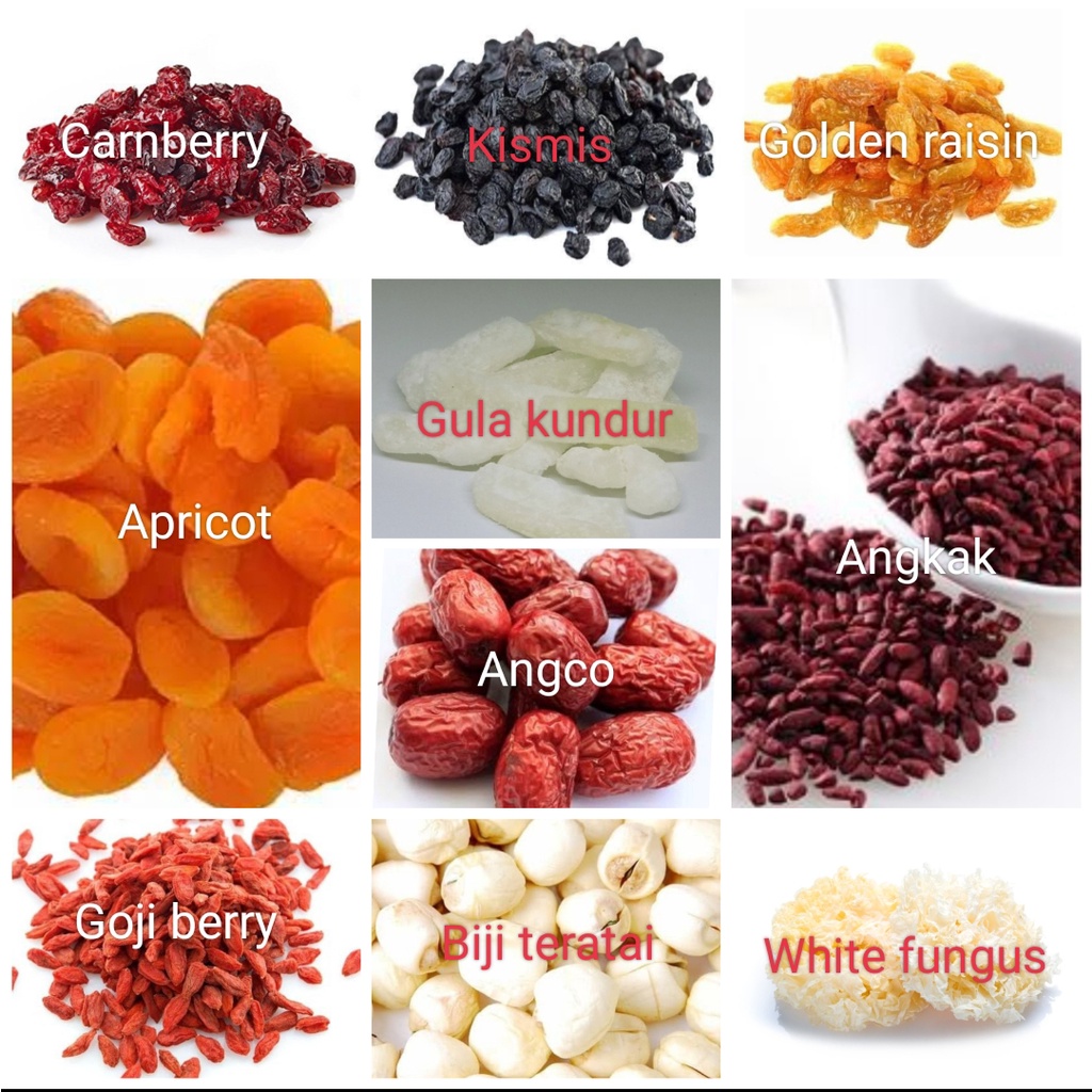 Jual makanan kesehatan & diet 100 gr/carnberry/kismis/apricot/angco ...