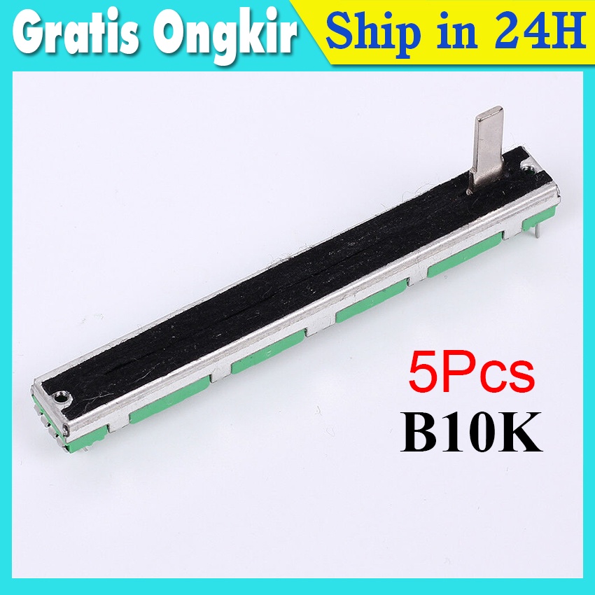 Jual 5pcs Potentiometer Slide Lurus Ganda 75mm fader mixer 10k B103 ...