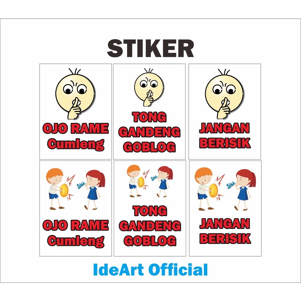 Jual Stiker JANGAN BERISIK / STIKER DDINDING /Bisa Custom Cocok ...